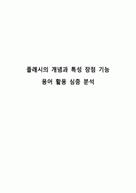 플래시의 개념과 특성 장점 기능 용어 활용 심층 분석-1페이지