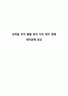 브라질 국가 총괄 분석 지리 정치 경제 대미관계 외교-1페이지