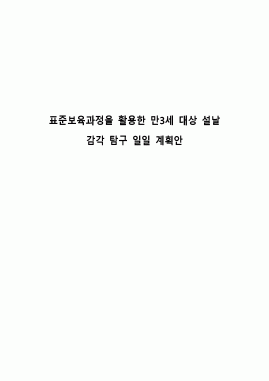 표준보육과정을 활용한 만3세 대상 설날 감각 탐구 일일 계획안-1페이지