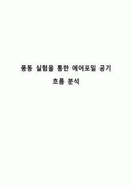 풍동 실험을 통한 에어포일 공기 흐름 분석-1페이지