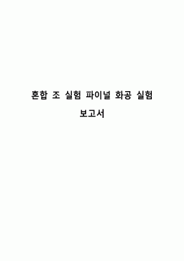 혼합 조 실험 파이널 화공 실험 보고서-1페이지
