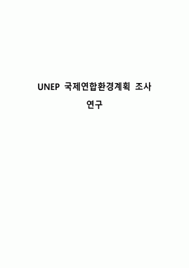 UNEP 국제연합환경계획 조사 연구-1페이지