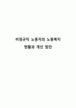 비정규직 노동자의 노동복지 현황과 개선 방안-1페이지