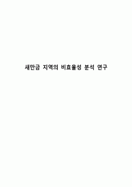 새만금 지역의 비효율성 분석 연구-1페이지