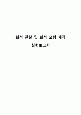 화석 관찰 및 화석 모형 제작 실험보고서-1페이지