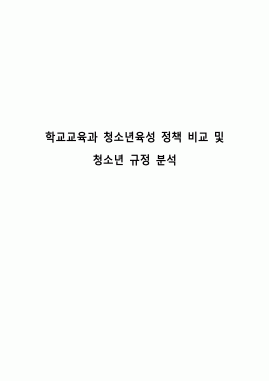 학교교육과 청소년육성 정책 비교 및 청소년 규정 분석-1페이지