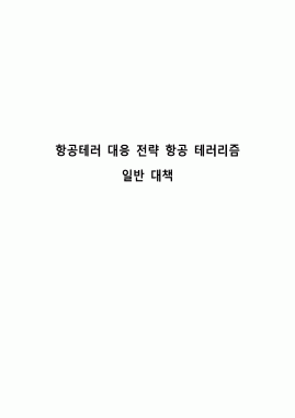 항공테러 대응 전략 항공 테러리즘 일반 대책-1페이지