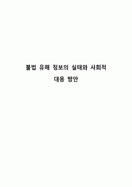 불법 유해 정보의 실태와 사회적 대응 방안-1페이지