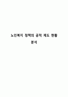 노인복지 정책의 공적 제도 현황 분석-1페이지