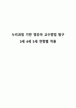 누리과정 기반 영유아 교수방법 탐구 3세 4세 5세 연령별 적용-1페이지