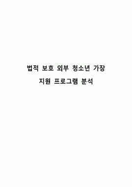 법적 보호 외부 청소년 가장 지원 프로그램 분석-1페이지