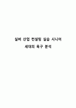 실버 산업 컨설팅 실습 시니어 세대의 욕구 분석-1페이지