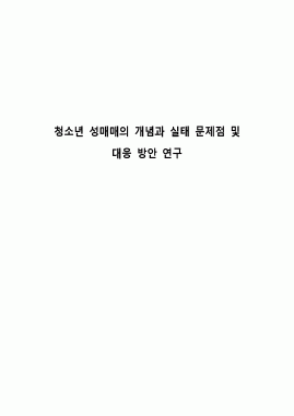청소년 성매매의 개념과 실태 문제점 및 대응 방안 연구-1페이지