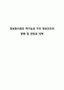 정보화사회의 역기능과 각국 정보인프라 동향 및 전망과 대책-1페이지