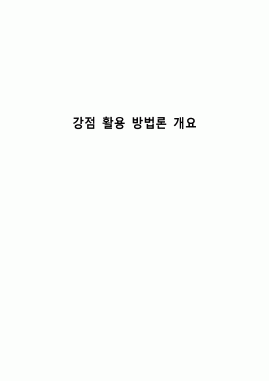 강점 활용 방법론 개요-1페이지