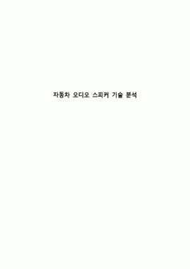 자동차 오디오 스피커 기술 분석-1페이지