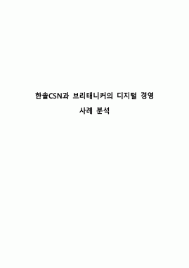 한솔CSN과 브리태니커의 디지털 경영 사례 분석-1페이지