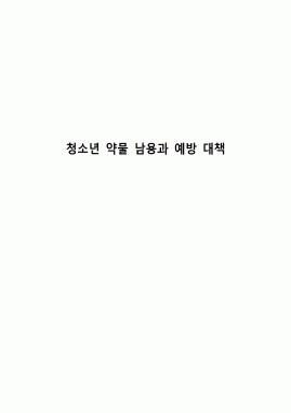 청소년 약물 남용과 예방 대책-1페이지
