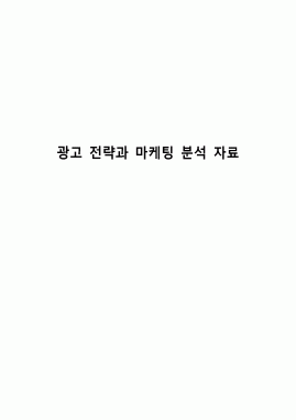 광고 전략과 마케팅 분석 자료-1페이지
