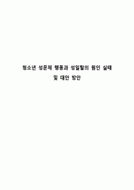 청소년 성문제 행동과 성일탈의 원인 실태 및 대안 방안-1페이지