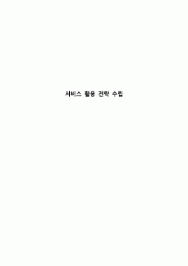 서비스 활용 전략 수립-1페이지
