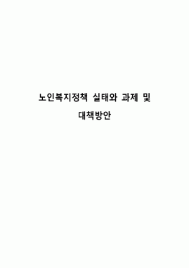노인복지정책 실태와 과제 및 대책방안-1페이지