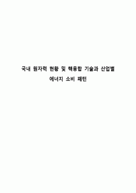 국내 원자력 현황 및 핵융합 기술과 산업별 에너지 소비 패턴-1페이지