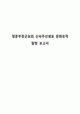 정문부장군묘와 신숙주선생묘 문화유적 탐방 보고서-1페이지