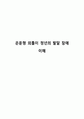 은둔형 외톨이 청년의 발달 장애 이해-1페이지