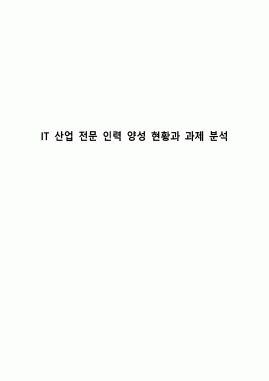 IT 산업 전문 인력 양성 현황과 과제 분석-1페이지