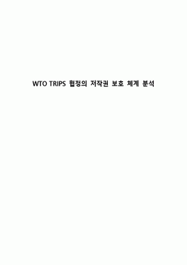 WTO TRIPS 협정의 저작권 보호 체계 분석-1페이지
