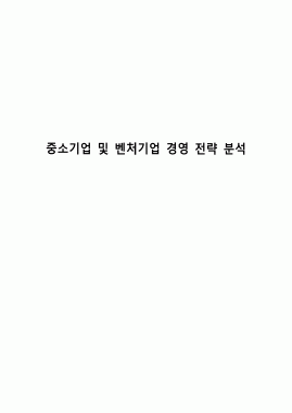 중소기업 및 벤처기업 경영 전략 분석-1페이지