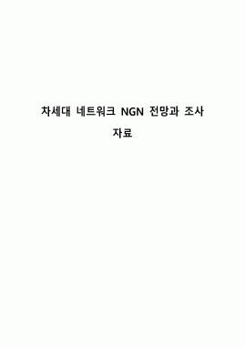 차세대 네트워크 NGN 전망과 조사 자료-1페이지
