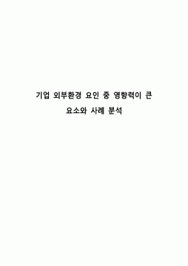 기업 외부환경 요인 중 영향력이 큰 요소와 사례 분석-1페이지