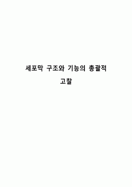 세포막 구조와 기능의 총괄적 고찰-1페이지