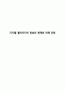 디지털 멀티미디어 방송의 현재와 미래 전망-1페이지