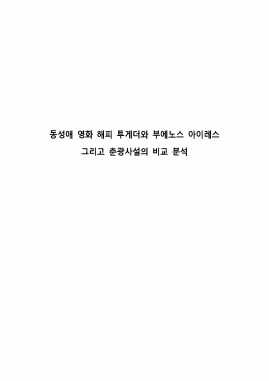 동성애 영화 해피 투게더와 부에노스 아이레스 그리고 춘광사설의 비교 분석-1페이지