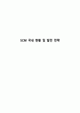 SCM 국내 현황 및 발전 전략-1페이지