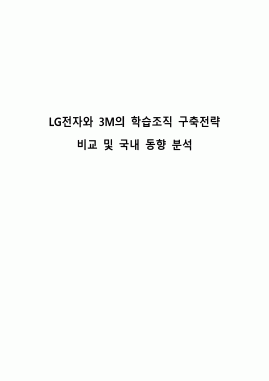 LG전자와 3M의 학습조직 구축전략 비교 및 국내 동향 분석-1페이지