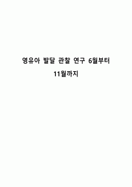 영유아 발달 관찰 연구 6월부터 11월까지-1페이지