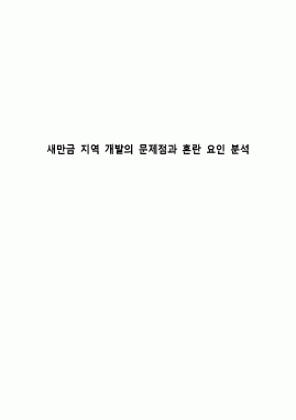 새만금 지역 개발의 문제점과 혼란 요인 분석-1페이지