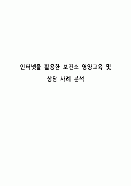 인터넷을 활용한 보건소 영양교육 및 상담 사례 분석-1페이지
