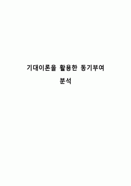 기대이론을 활용한 동기부여 분석-1페이지