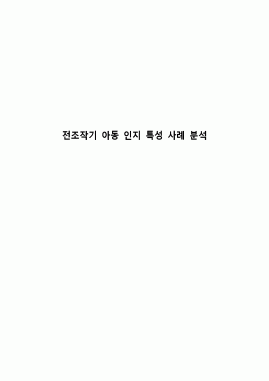 전조작기 아동 인지 특성 사례 분석-1페이지