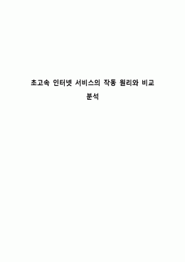 초고속 인터넷 서비스의 작동 원리와 비교 분석-1페이지