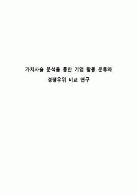 가치사슬 분석을 통한 기업 활동 분류와 경쟁우위 비교 연구-1페이지