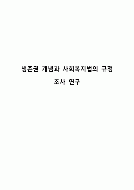 생존권 개념과 사회복지법의 규정 조사 연구-1페이지