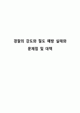경찰의 강도와 절도 예방 실태와 문제점 및 대책-1페이지