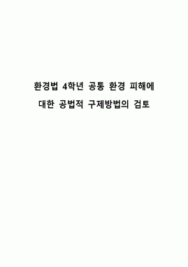 환경법 4학년 공통 환경 피해에 대한 공법적 구제방법의 검토-1페이지