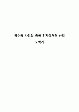 왕수퉁 사장의 중국 전자상거래 산업 도약기-1페이지